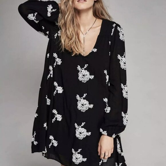 Free People | Dresses | Free People Embroidered Emma Austin Mini Dress ...